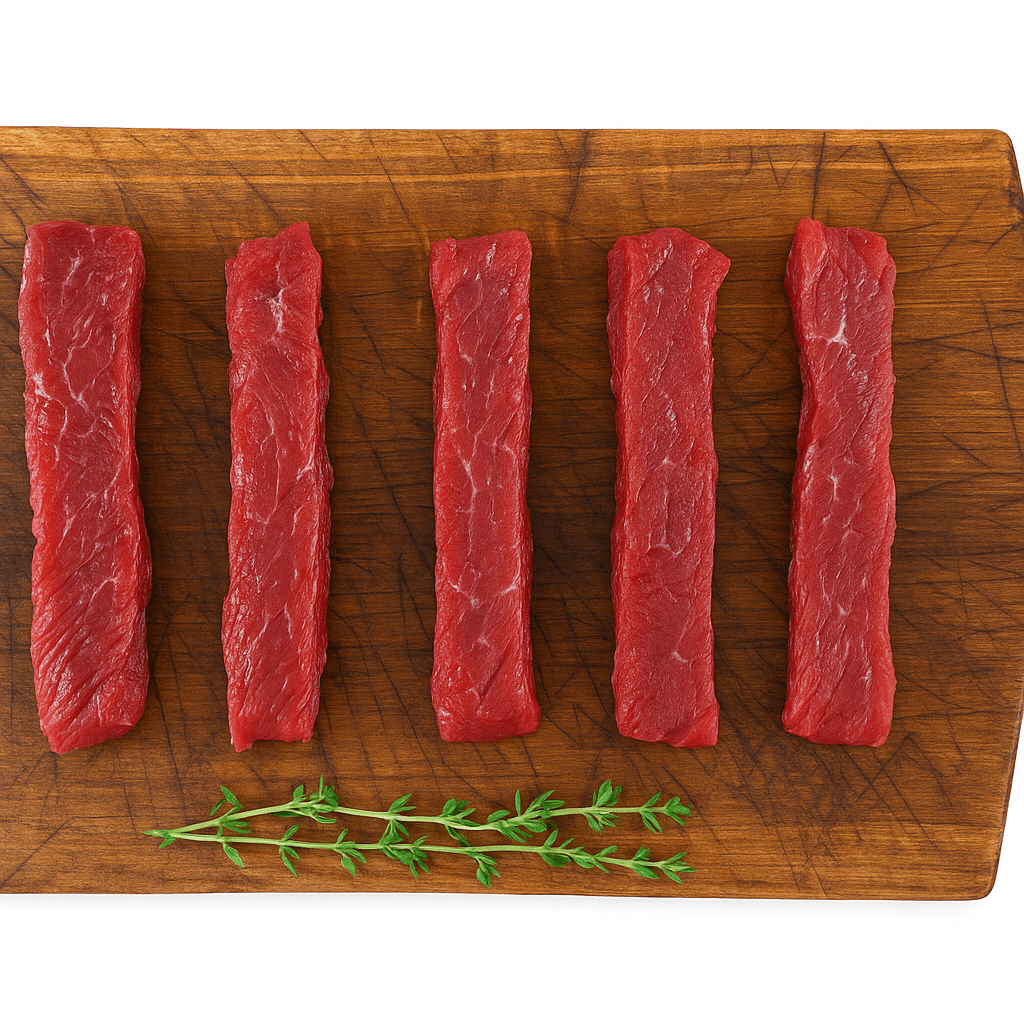 Fresh Halal Prime Grass Fed British Beef Lean Bavette Strips ...